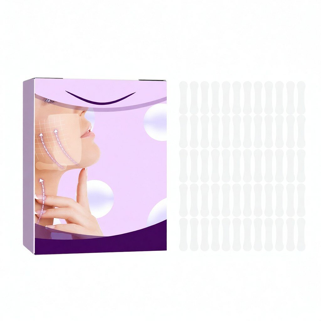 Лифтинг Патч: 60 Предварительно Нарезанных Пластырей Для Безоперационного Подтягивания - V-Образная Невидимая Лента С Водонепроницаемым Клеем Для Активного Образа Жизни, Удобная Для Ежедневного Использования