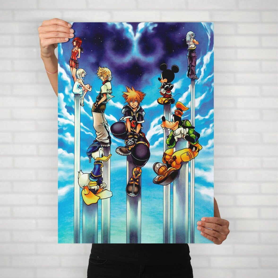 Плакат на стену для интерьера Кингдом Хартс (Общее 18) - Постер по игре Kingdom Hearts формата А1 (60x84 см)