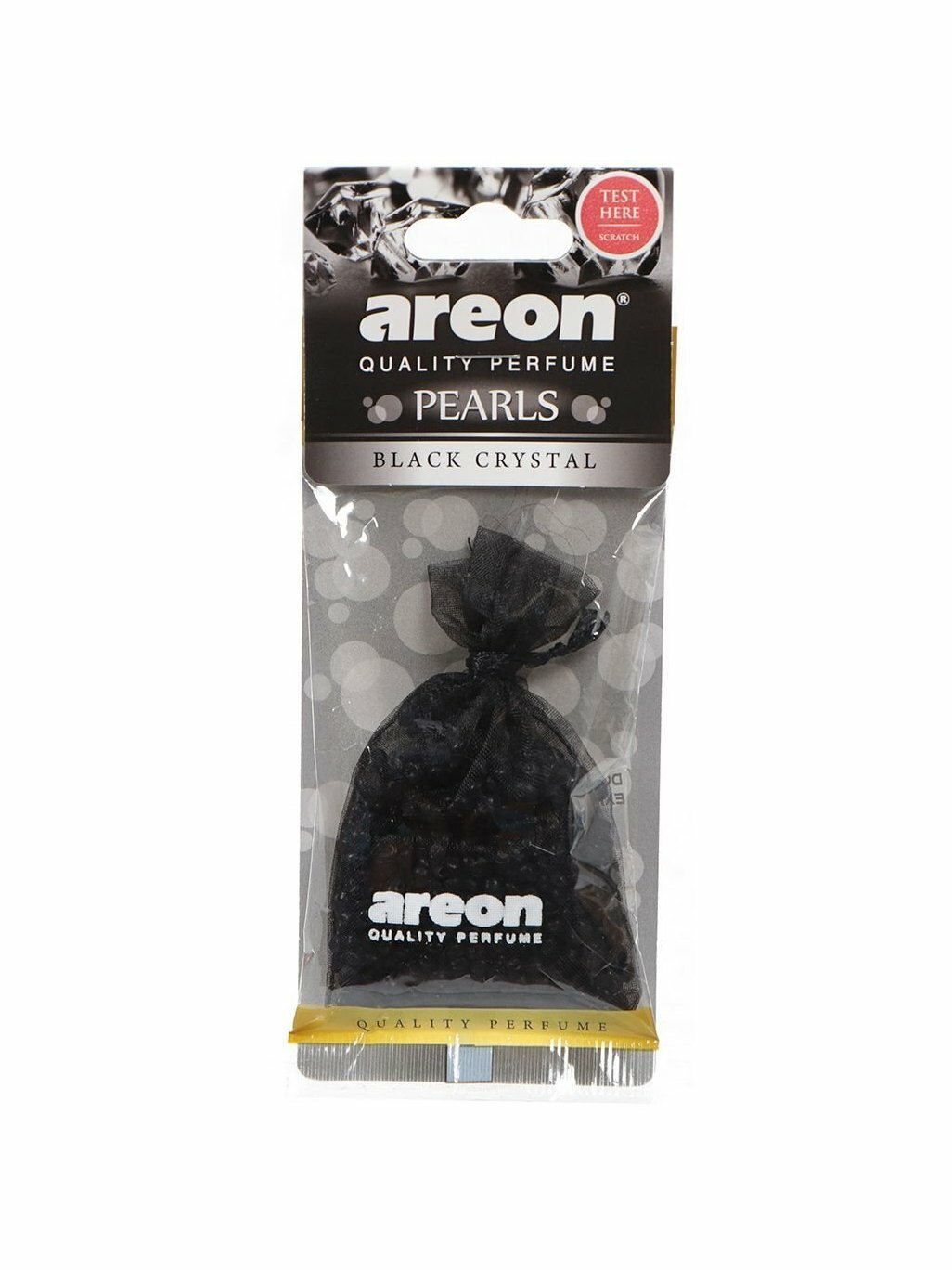Ароматизатор в машину подвесной Areon Pearls Черный Кристалл, мешочек, автомобильный парфюм 704-ABP-01