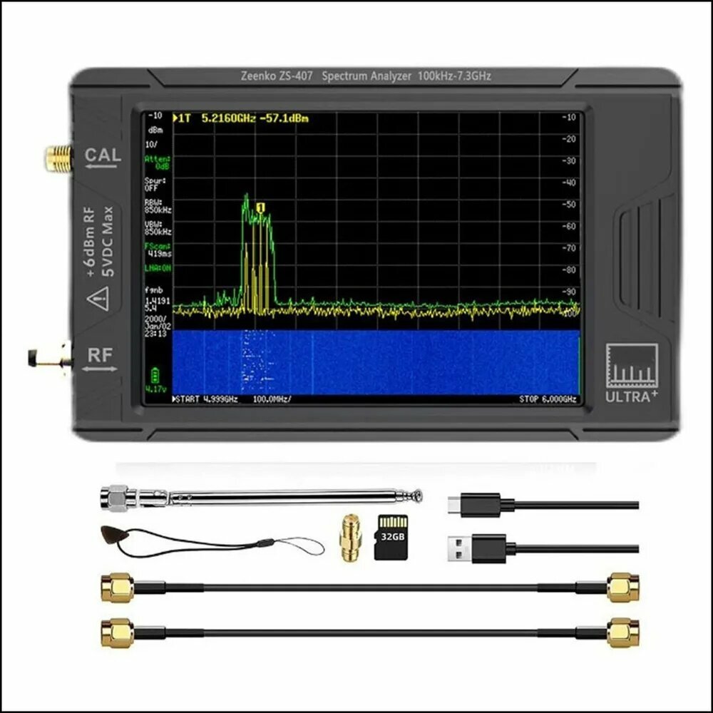 Эксклюзивный портативный анализатор спектра ZS407 7.3 ГГц представлен новинкой TinySA ULTRA Plus