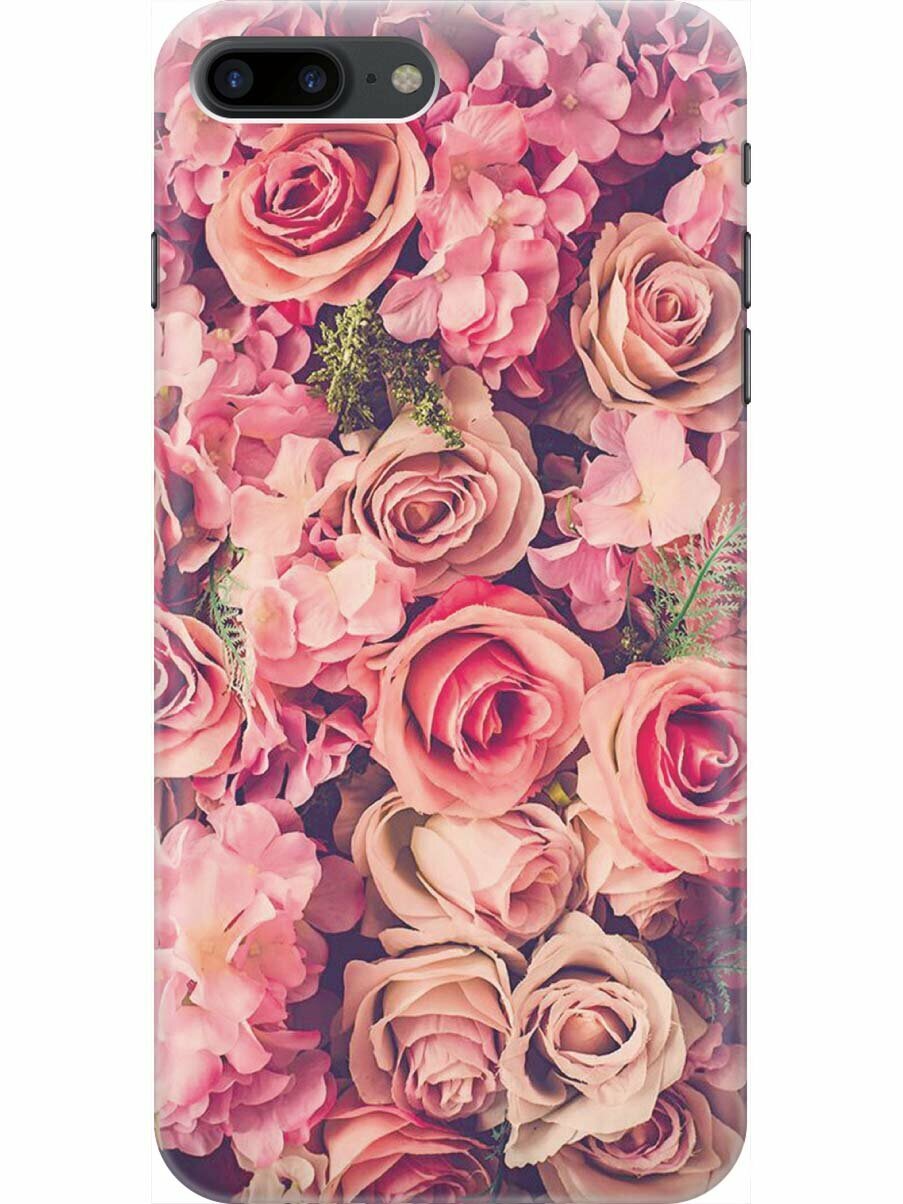 Силиконовый чехол на Apple iPhone 8 Plus / 7 Plus / Эпл Айфон 7 Плюс / 8 Плюс с рисунком "Розовый куст"