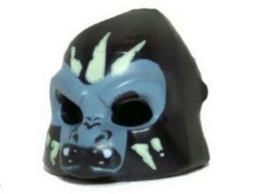 Деталь Lego 13361pb01 Minifigure, Headgear Mask Gorilla with Sand Blue Face, White Fangs, and Yellowish Green Face Paint, Open Mouth Pattern