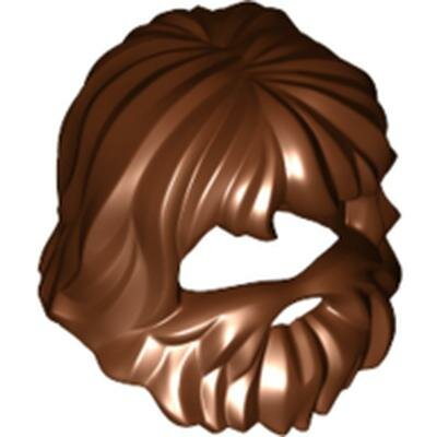 Деталь Lego 87999 Minifigure, Hair Shaggy with Beard and Mouth Hole