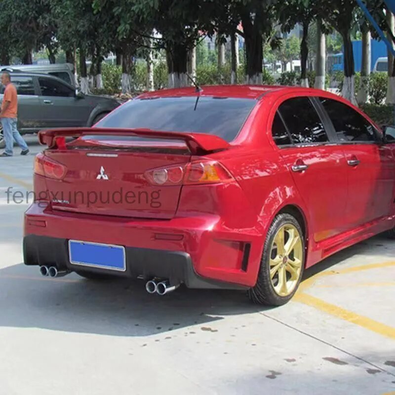 Спойлер для Mitsubishi Lancer 10 2,0С, цвет: Красный, пластиковый, задний спойлер на багажник