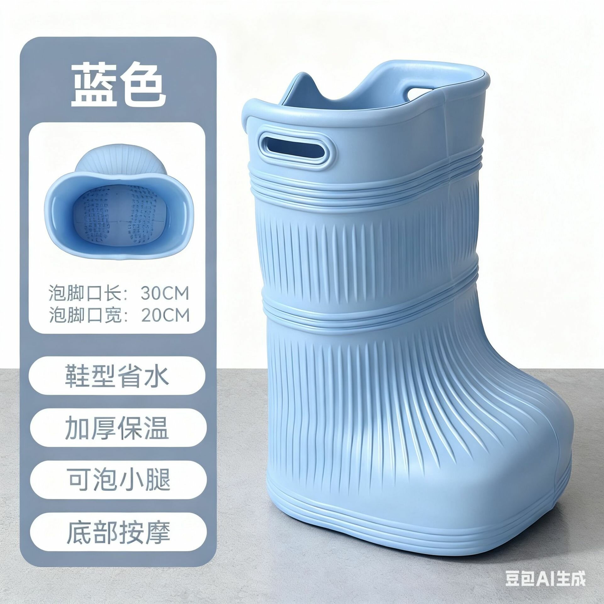 Ванночка для ног из ЭВА, такая же модель для домашнего использования, высокая (выше колена), легкая, с функцией поддержания постоянной температуры, глубокая, водосберегающая, с функцией массажа.