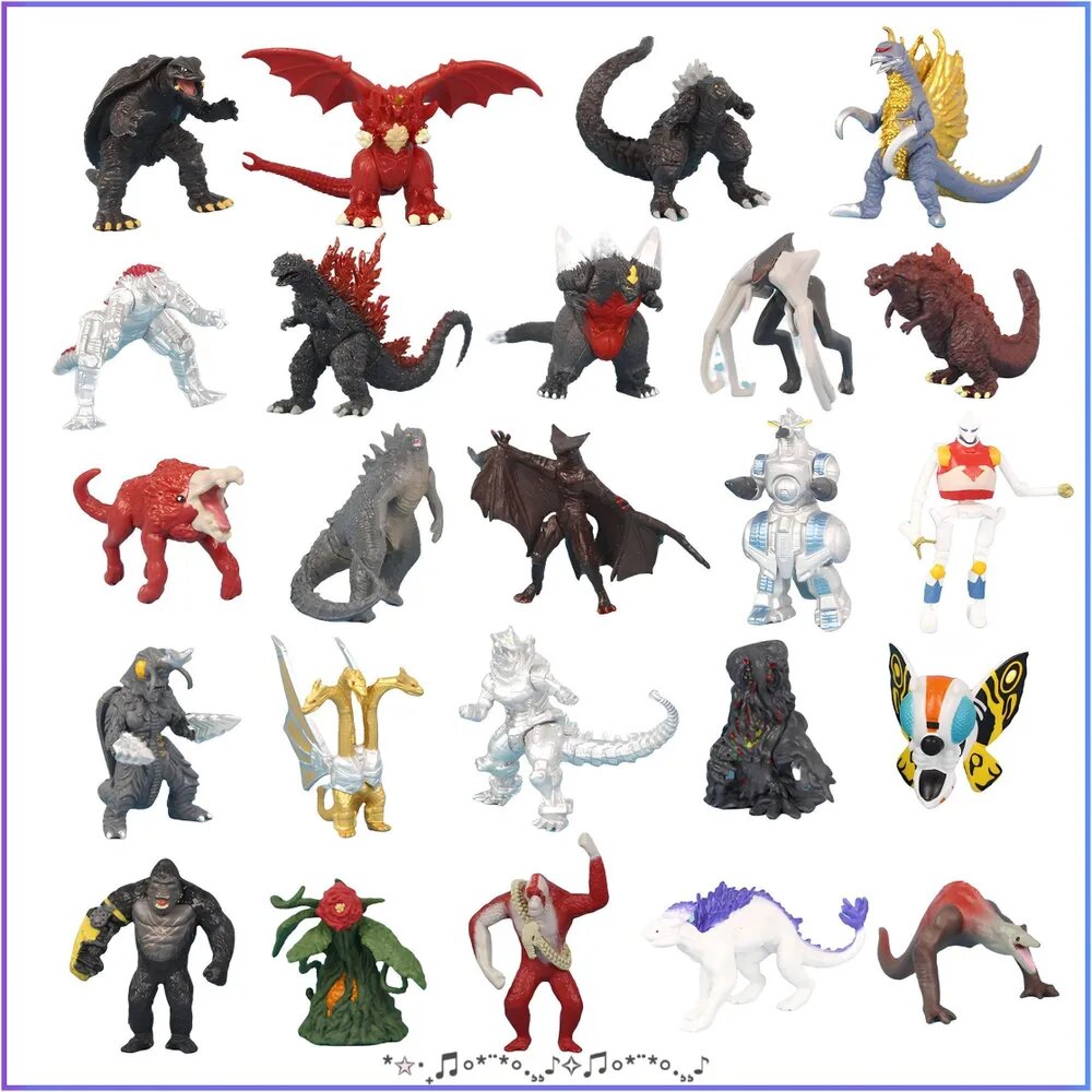 Набор фигурок Годзилла и Конг Новая империя / Godzilla x Kong the New Empire 24шт (5-8см, пакет)