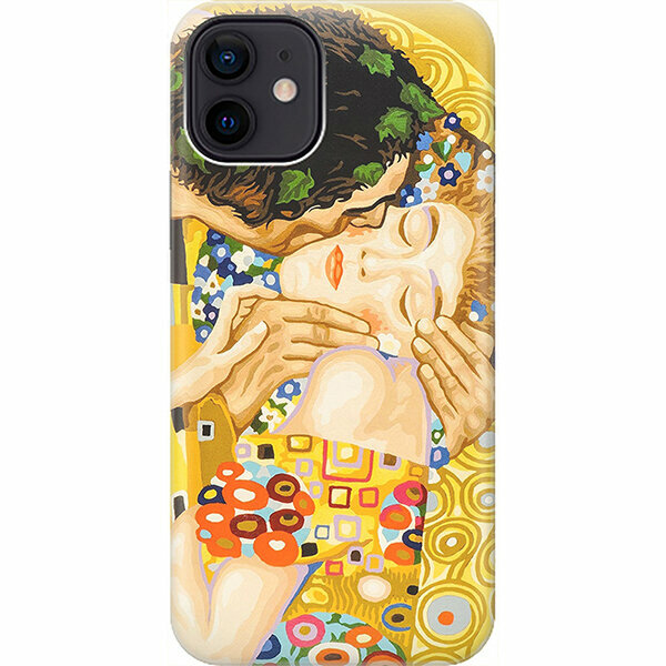 Силиконовый чехол на Apple iPhone 12 / 12 Pro / Эпл Айфон 12 / 12 Про с рисунком "Поцелуй"