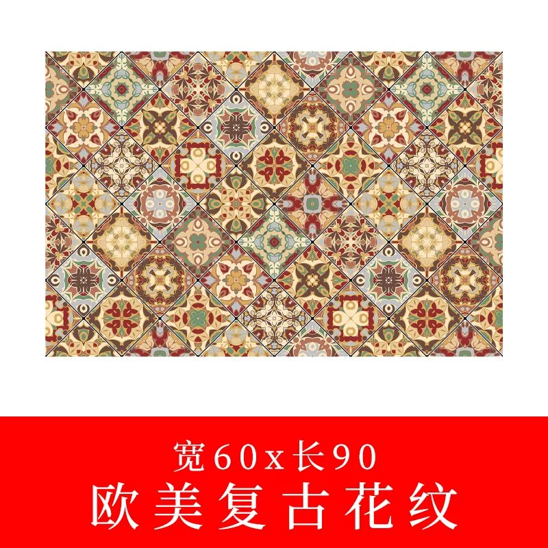 Винтажный цветочный водостойкий самоклеящийся декаль для мебели, 60x90 см, для шкафов и дверей