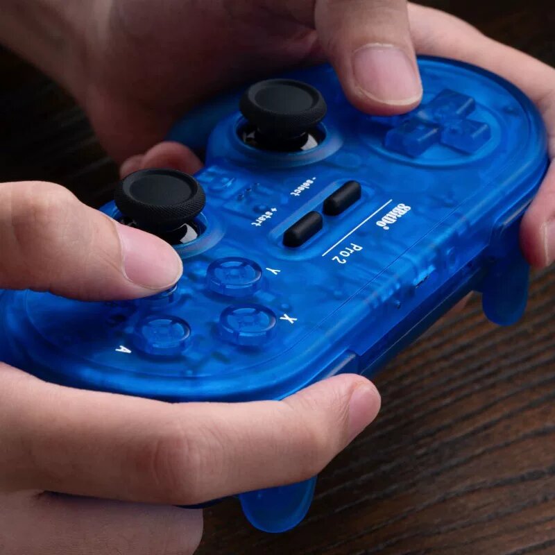 8bitdo Pro2 беспроводной Bluetooth-контроллер с датчиком Холла для ПК, Android и Nintendo Switch — полупрозрачный синий