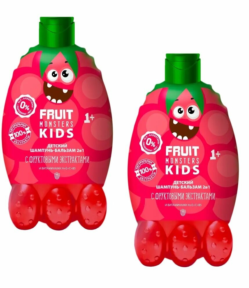 Шампунь-гель Фрутомонстры 2в1 детский Лесные ягоды серии Mega monsters , 400мл 2шт