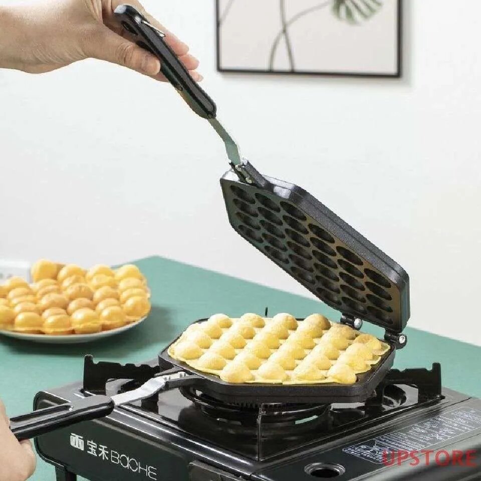 Вафельница Gidanzago food для гонконгских вафель черного цвета