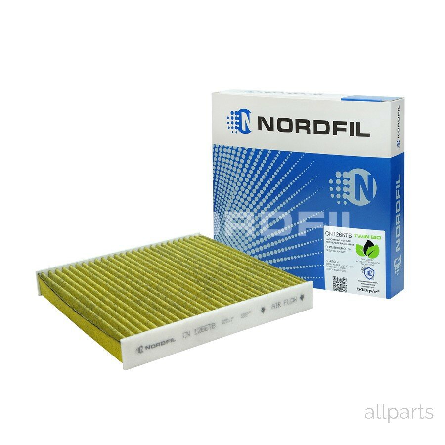 NORDFIL CN1266TB Фильтр салона антибактериальный TWIN BIO GEELY Coolray SX11