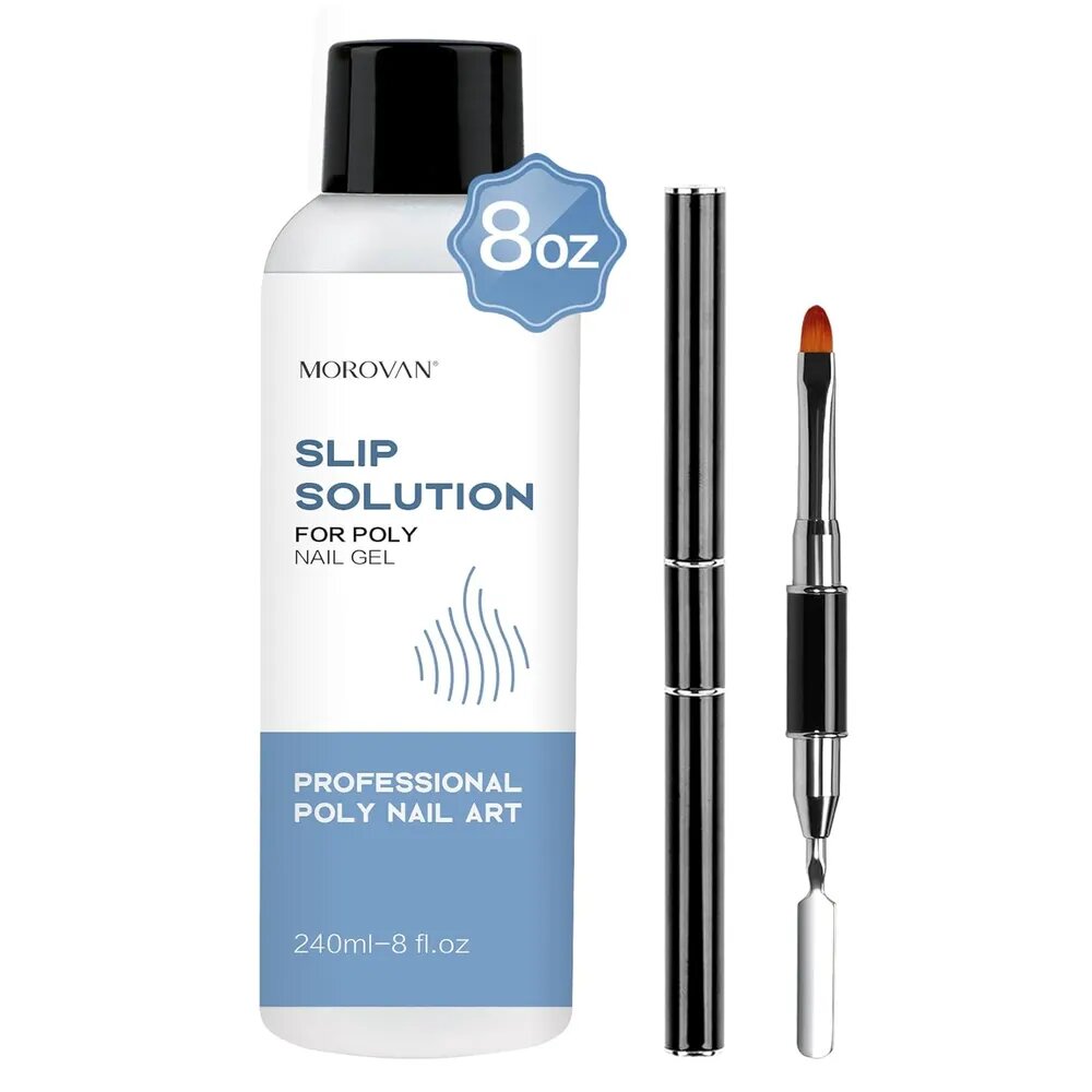 Жидкость для полигеля Флюид Ликвид Средство для работы с полигелем Slip Solution Nail Liquid, 240 мл