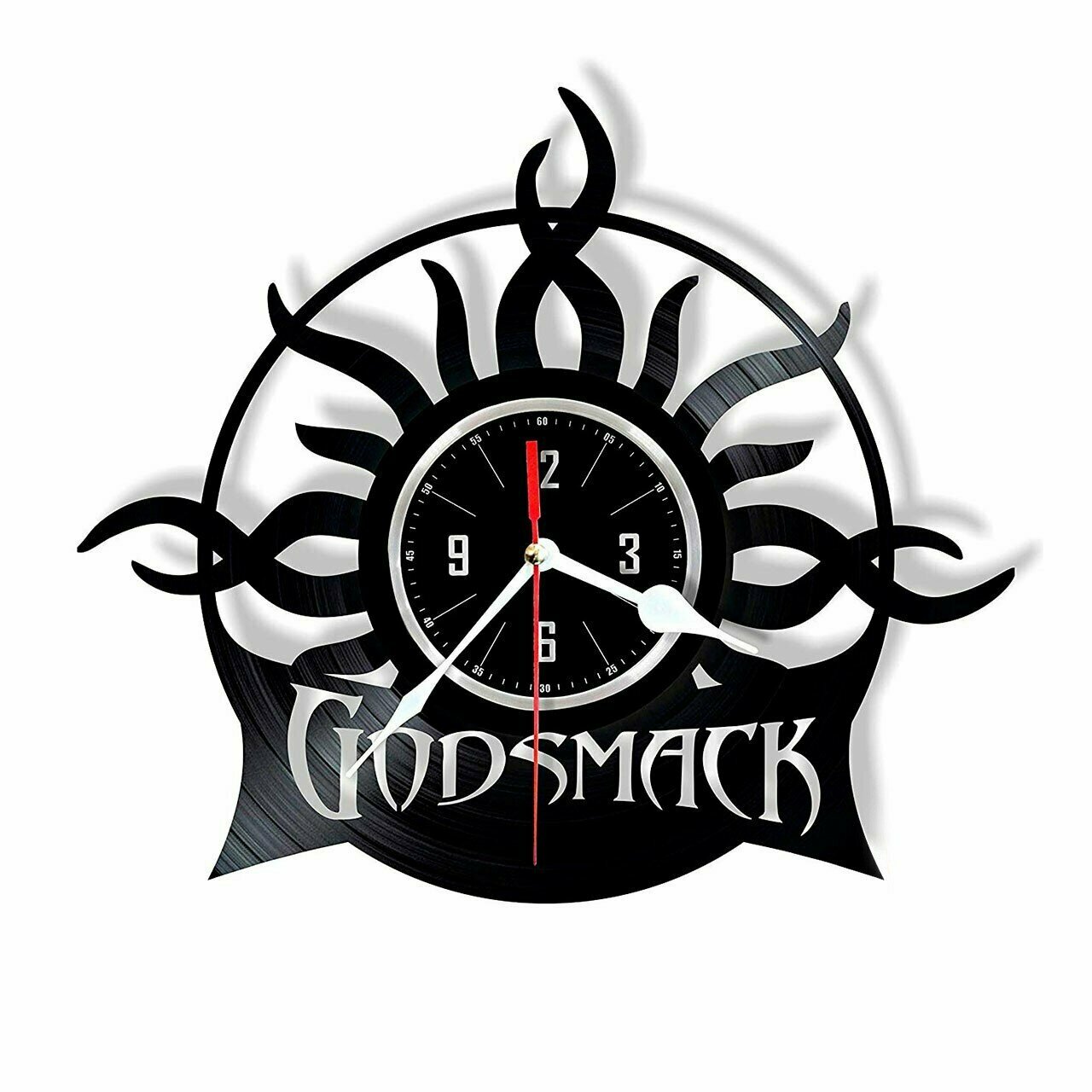 Часы из виниловой пластинки (c) VinylLab Godsmack, диаметр 30 см