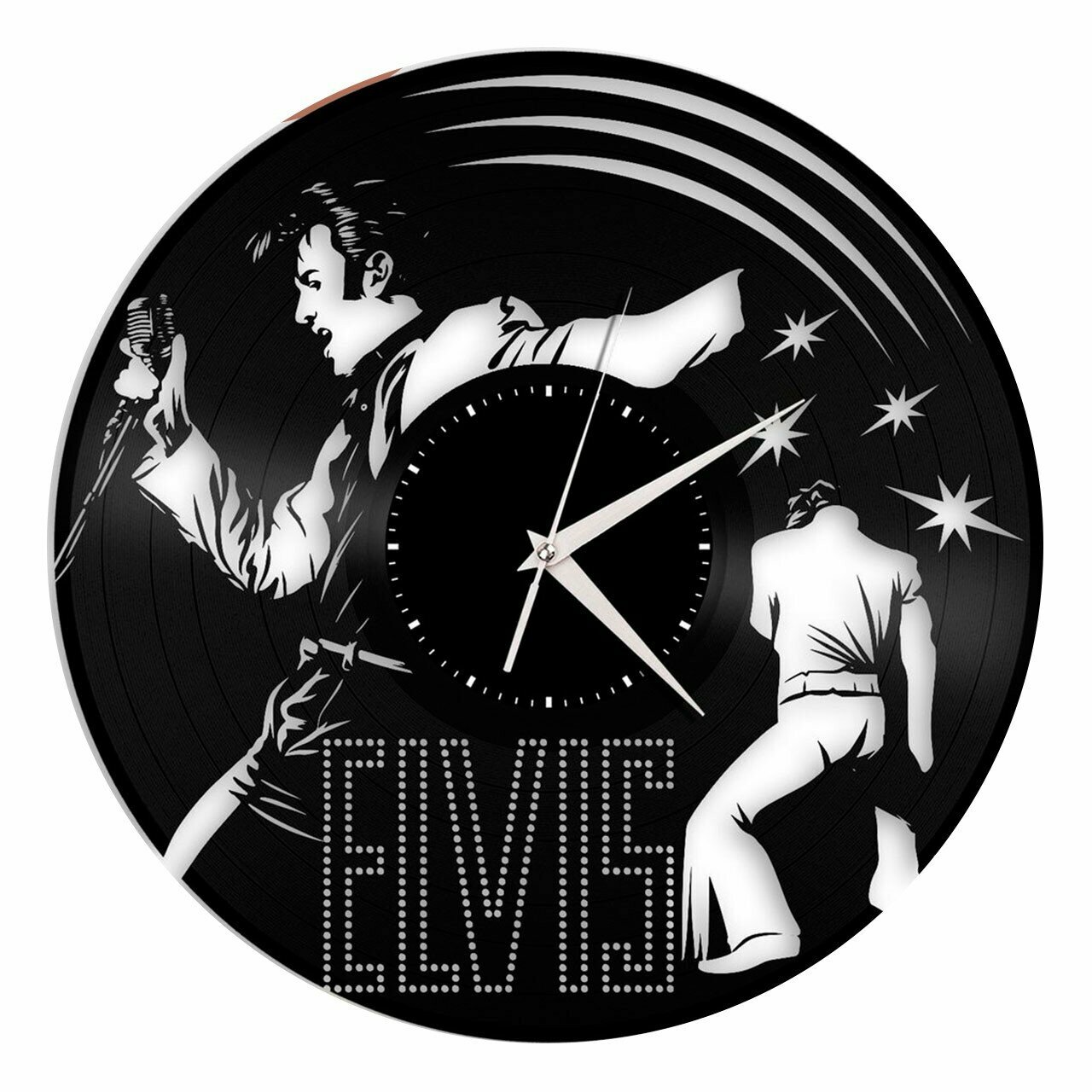 Часы из виниловой пластинки (c) VinylLab Elvis Presley, диаметр 30 см