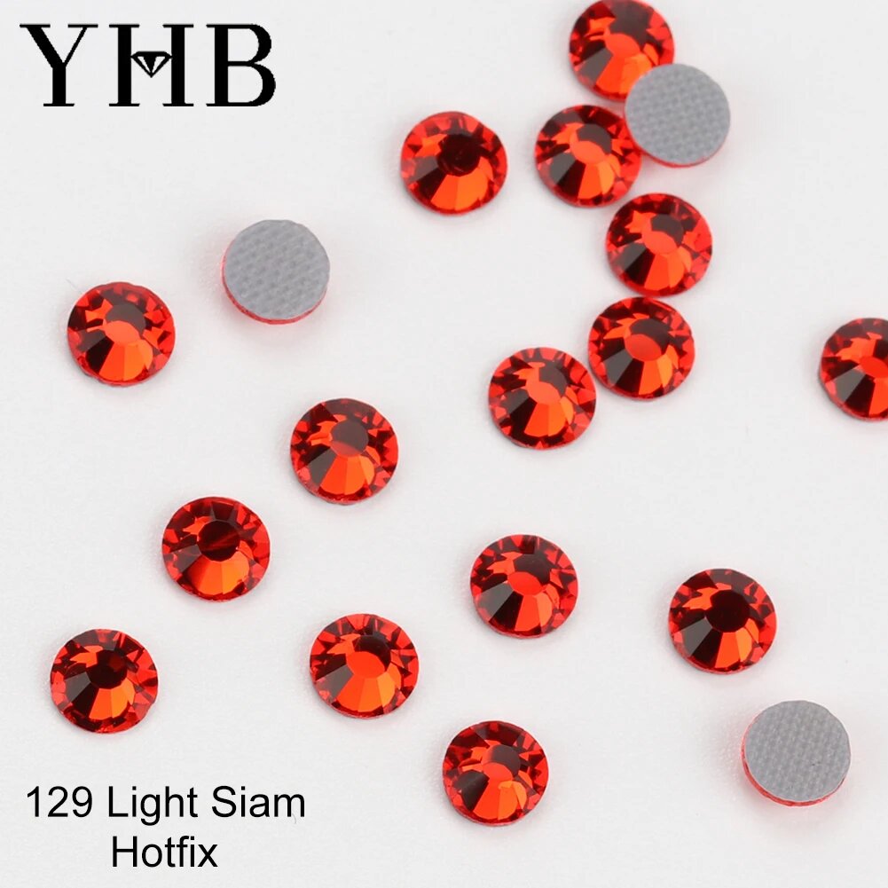Стразы YHB 129 Light Siam, оранжевые, 5MM SS20