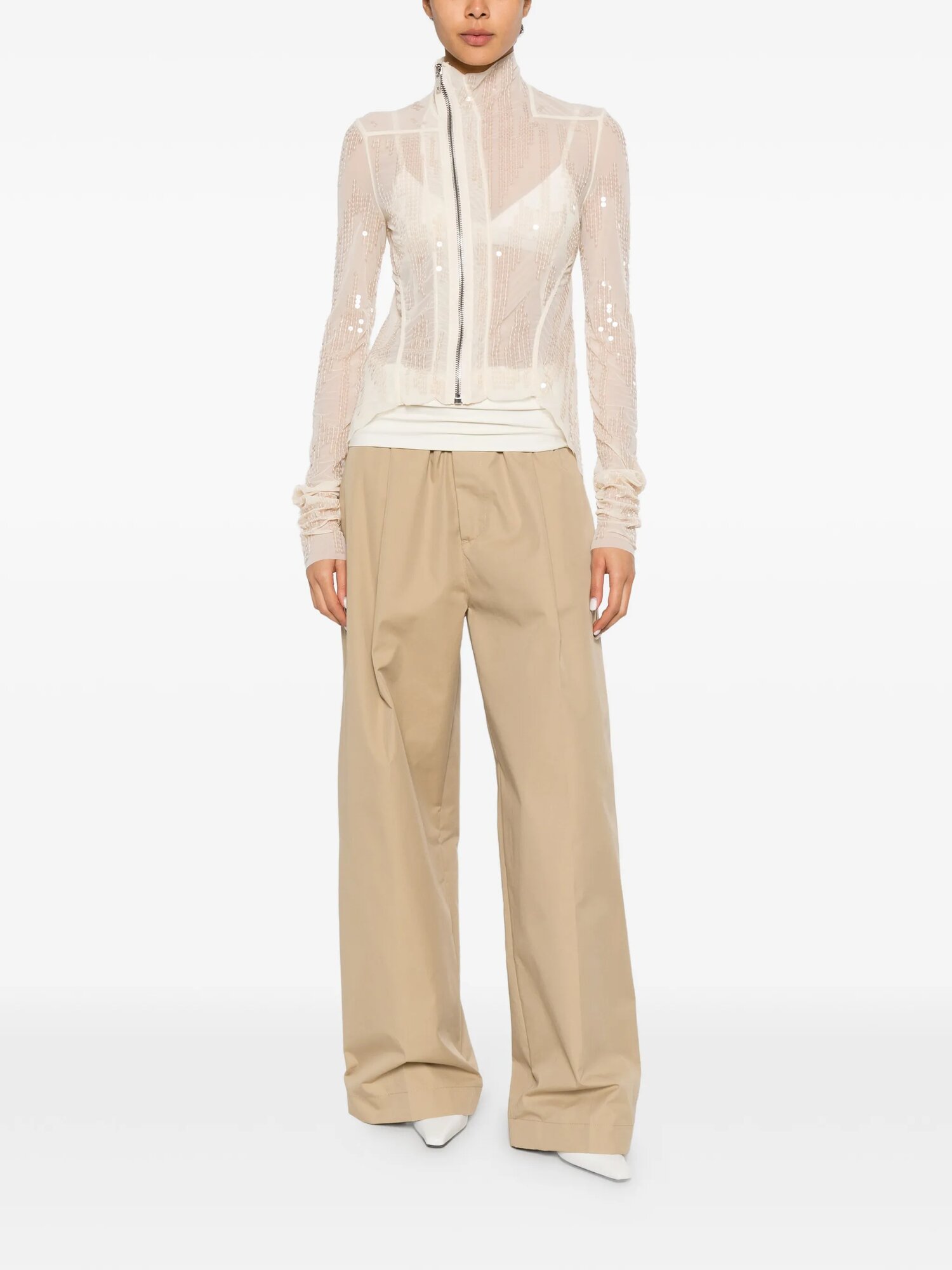 Куртка Rick Owens Lilies Sequin-embellished sheer jacket, размер 42, разноцветный — фото 1