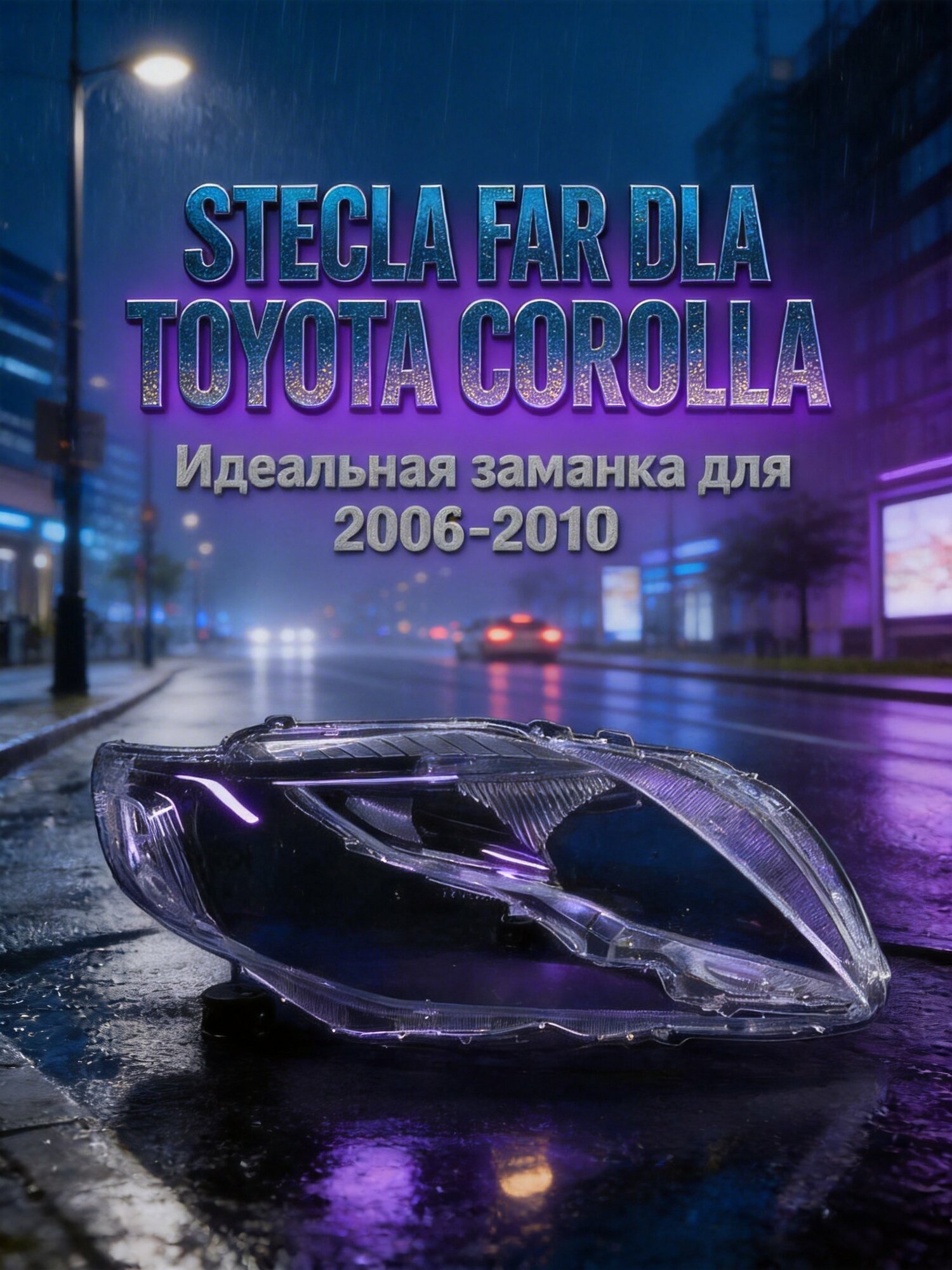 Комплект стекол фар для Toyota Corolla 150, совместим с 2006-2010, оптический поликарбонат с заводской защитой от УФ и автохимии