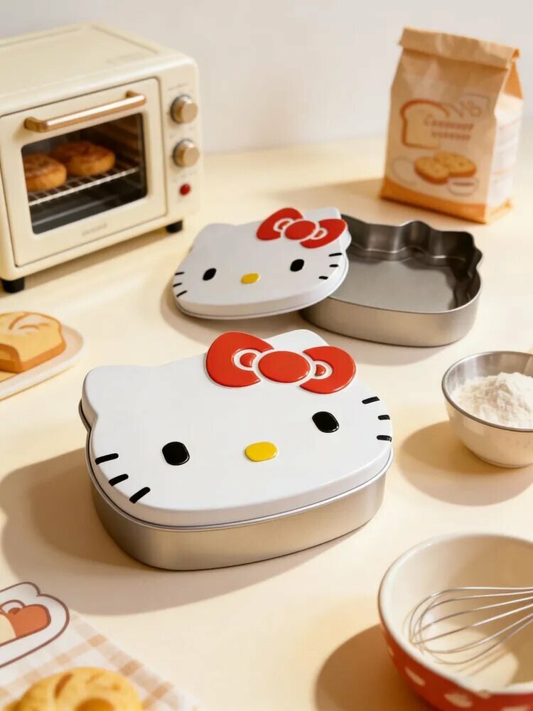 Форма для выпечки "Hello Kitty", силиконовая, круглая, 6 ячеек, 15,5 см