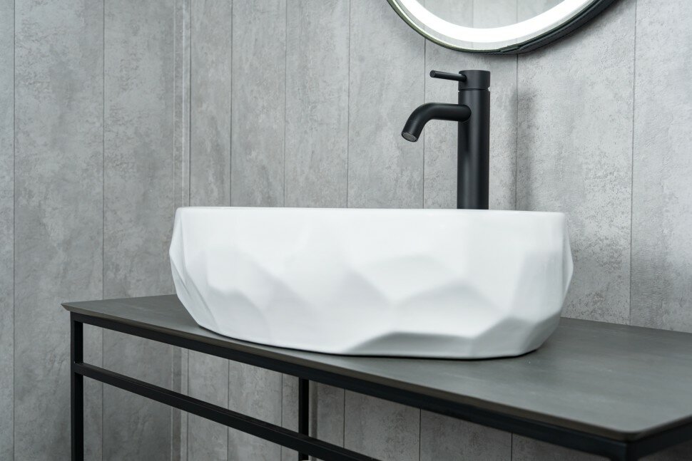 Раковина GID-Ceramic 9030WX 51241, овальная, накладная, белая, 60 x 40 x 15 см