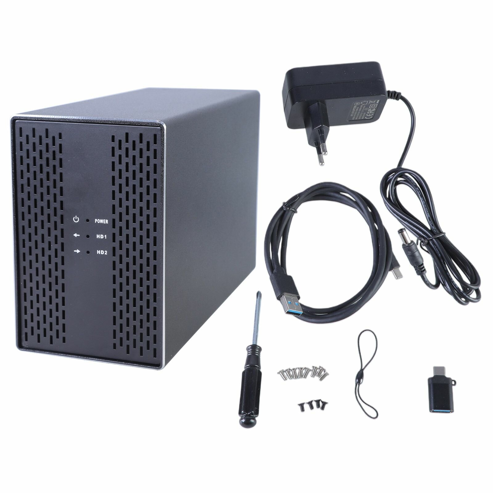 2-дюймовый корпус для жесткого диска 35" c USB 31-миллиметровый черный