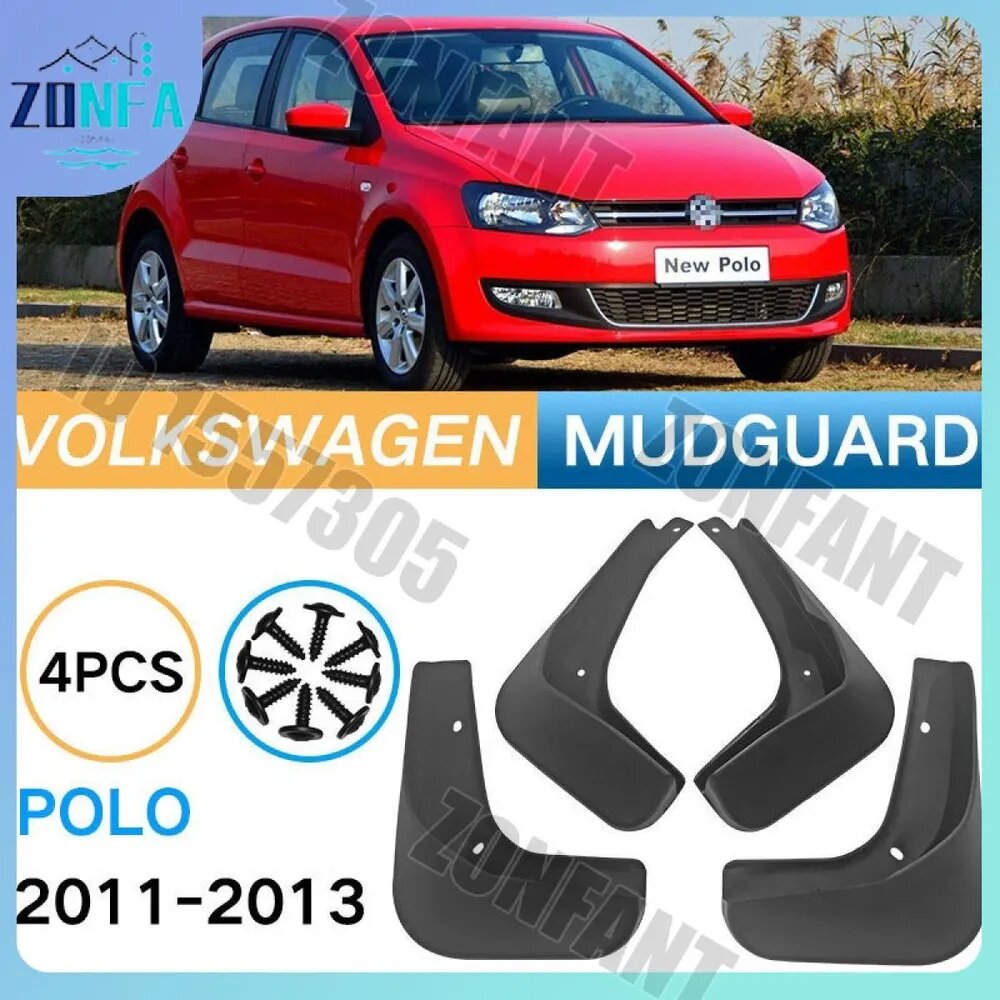 Брызговики для Volkswagen POLO 2011-2013, 4 шт, ABS пластик
