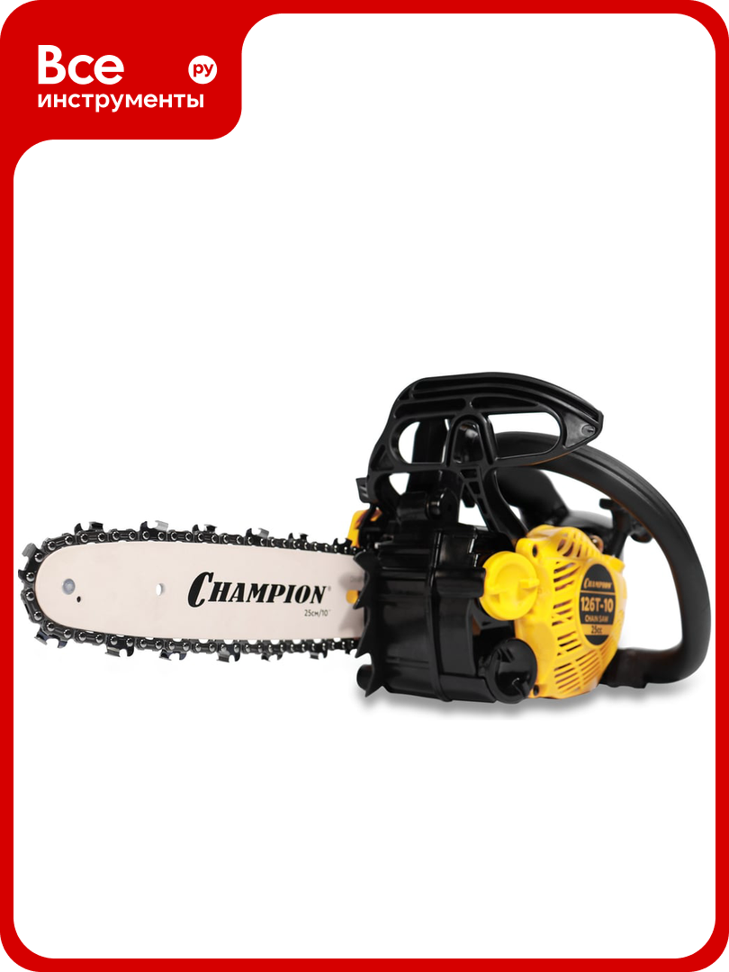 Бензопила Champion 3/8-1,3-40E (1,15 кВт, 25,4см3, 3,2 кг) 126T-10