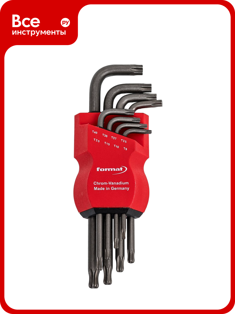 Набор Г-образных удлиненных ключей TORX FORMAT Т9-40 8 предметов 5882 1800