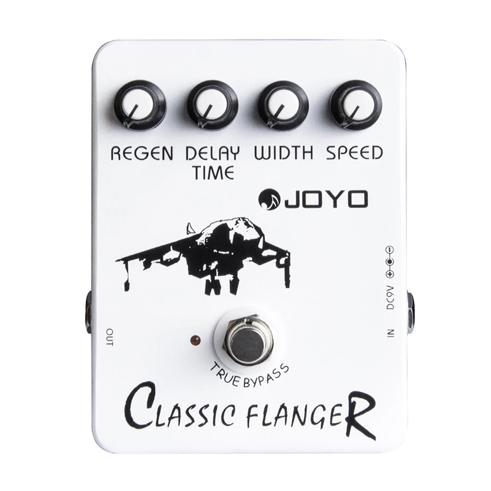 Гитарная педаль JOYO JF-07 CLASSIC FLANGER: металлические фленджер-эффекты и быстрый трэмер-вибрато, напоминающие о роке 70-х годов.