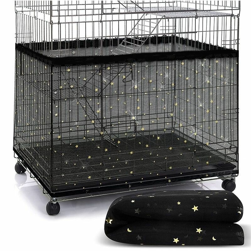 Сетка для клетки для попугаев , HEURI, Универсальная дышащая, чехол на клетку от шелухи и перьев