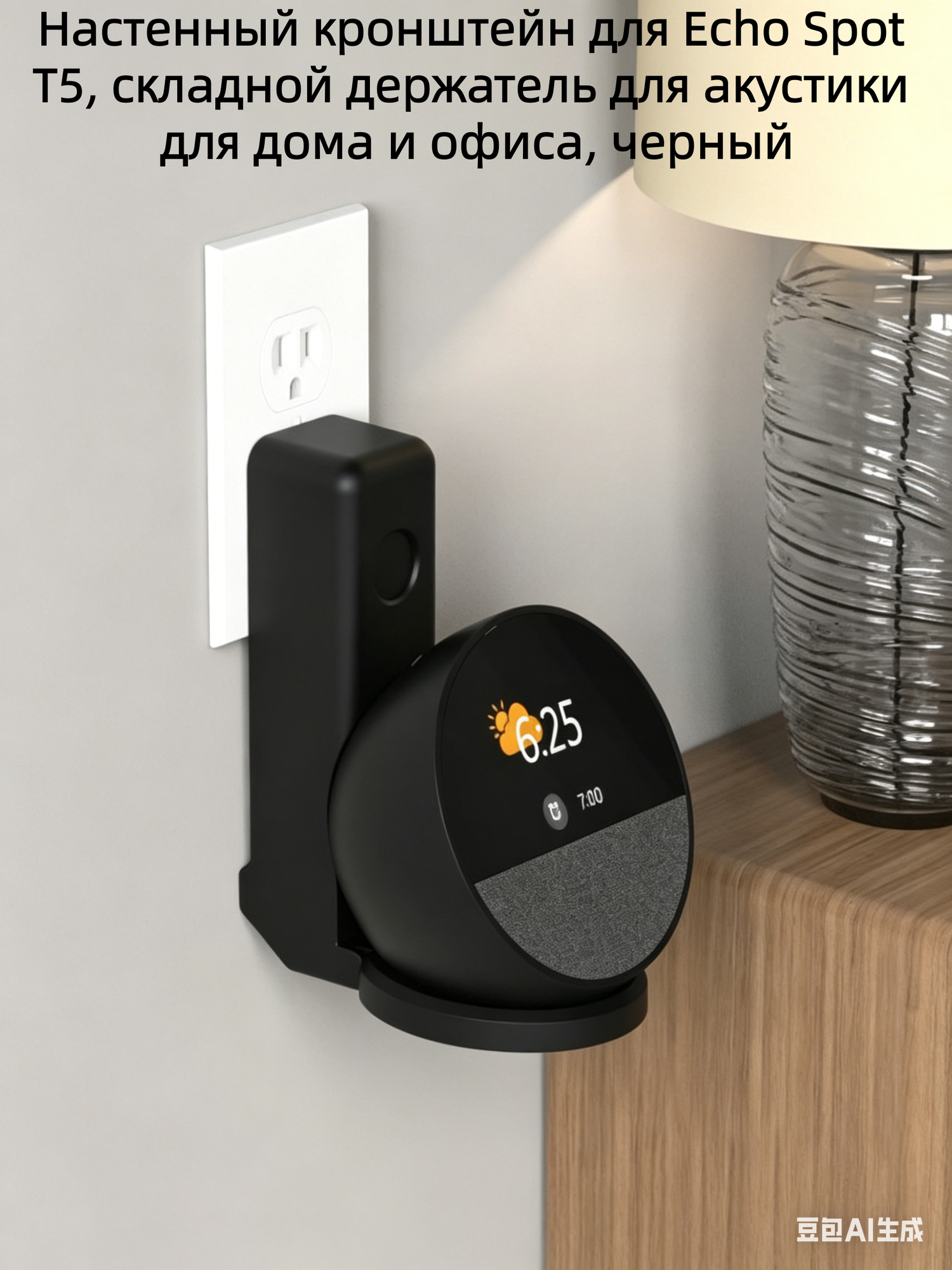 Настенный кронштейн для Echo Spot T5, складной держатель для акустики для дома и офиса, черный