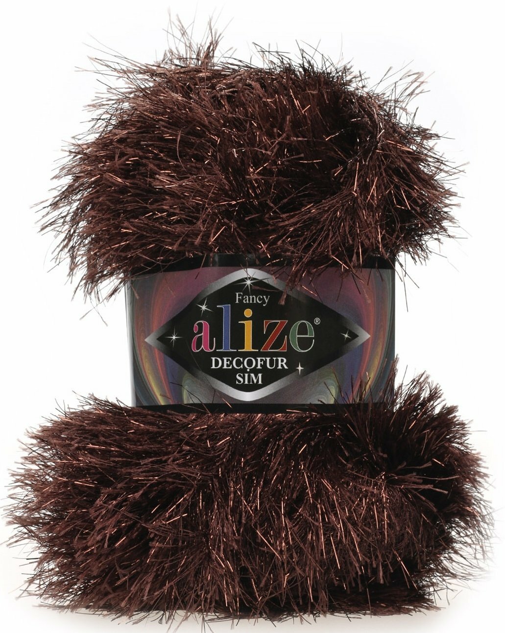 Пряжа Alize Decofur Sim 26-01 (2 мотка по 100г/100м) коричневый