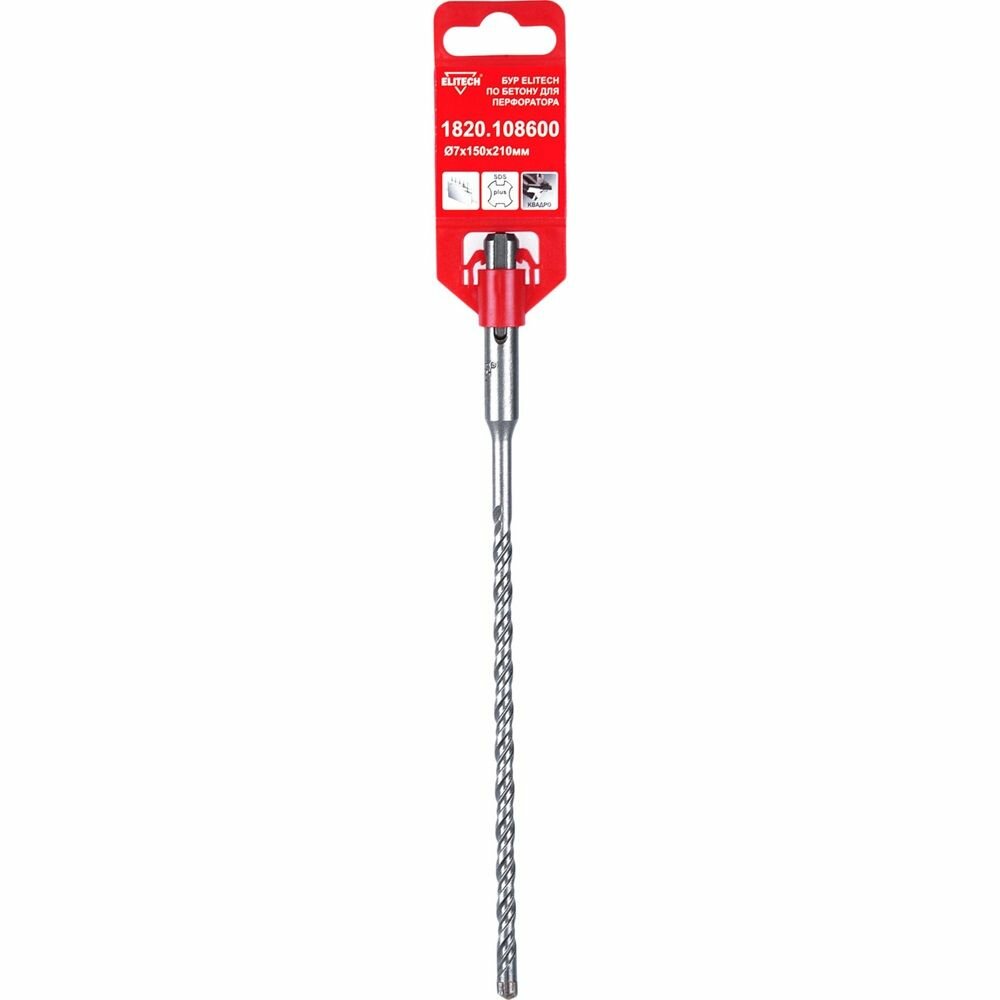 Квадробур ELITECH SDS + 7*150*210 двойная спираль 1820.108600