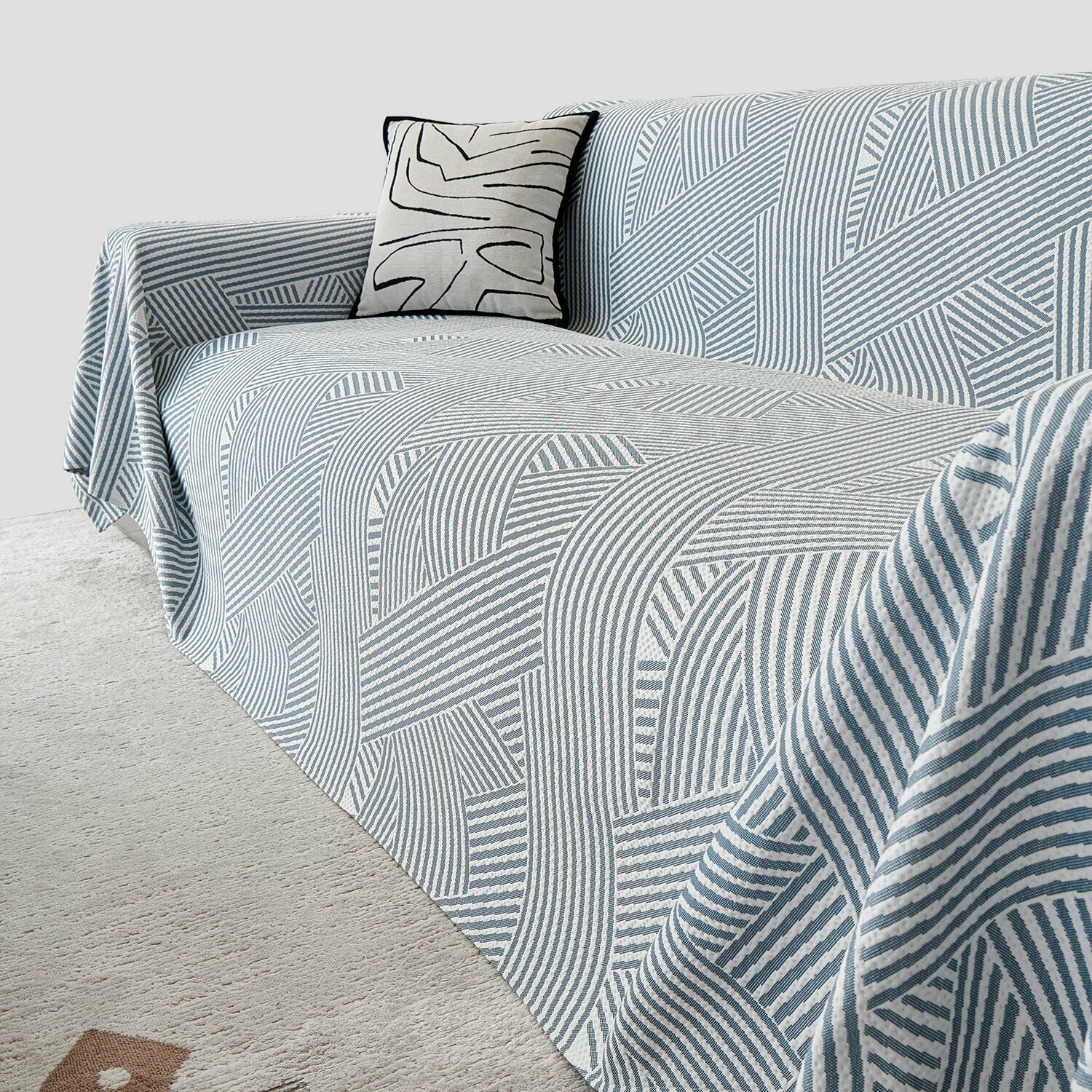 Комплект чехлов для дивана Yuman Home Summer Style: персонализированный, в скандинавском стиле, с геометрическим