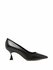 Туфли Casadei Pointed-toe leather pumps, размер 37, black/black