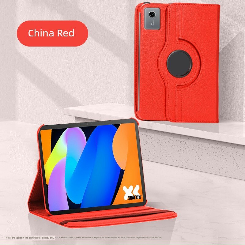 Ротационный кожаный чехол с текстурой личи и закаленным стеклом для Lenovo Xiaoxin Pad 11 Pro 2025 11 дюймов, китайский