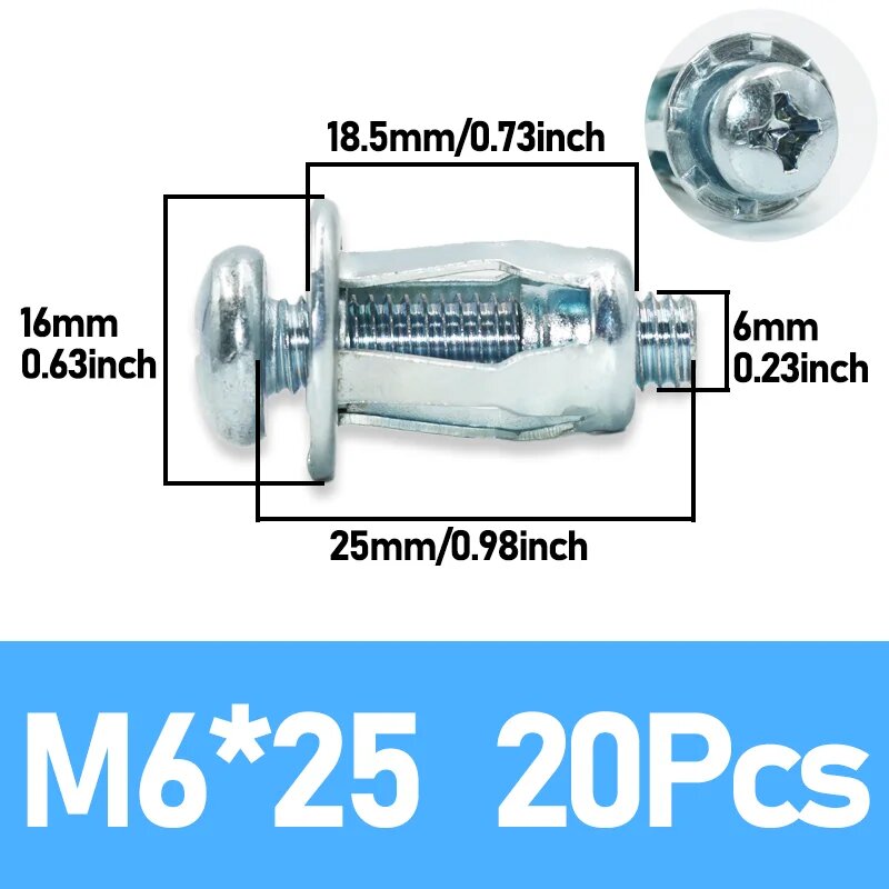 Оцинкованные гайки-заклепки M4-M8, 50 шт.