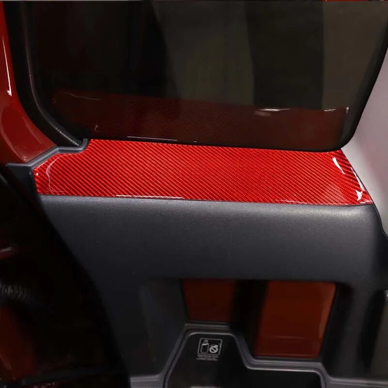 Наклейка на заднюю дверь Toyota FJ Cruiser 2007-2021, Red Carbon Fiber