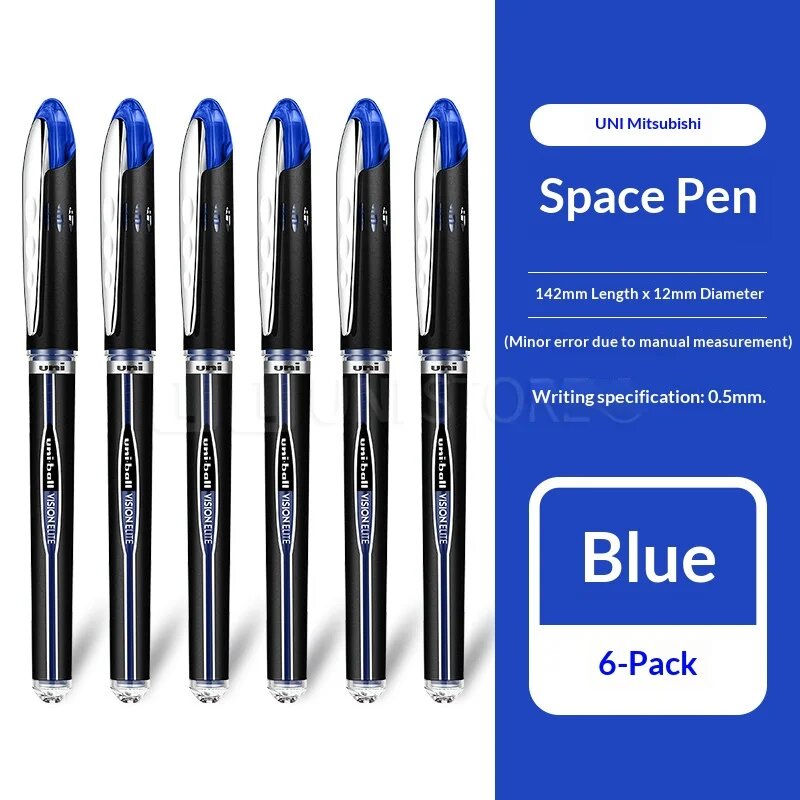 Ручки гелевые Uni Mitsubishi Space Pen, синий, 6 шт. (UB205 Blue)