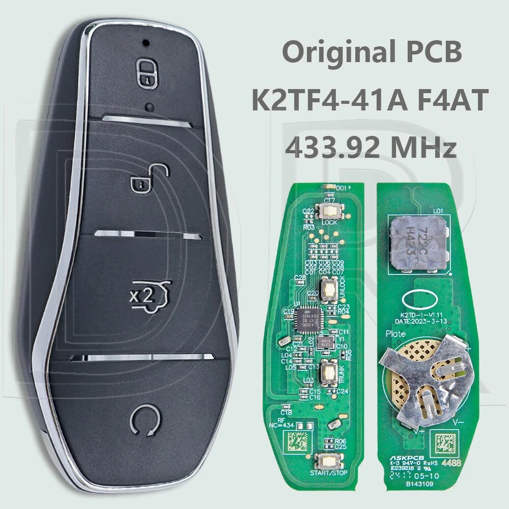 Оригинальный чип DR K2TF4-41A-F4AT ID46 433 МГц для автомобильного ключа-пульта BYD Qin PLUS, Yuan PLUS, SON, Dolphin DM-i, Qin PLUS EV, Tang L