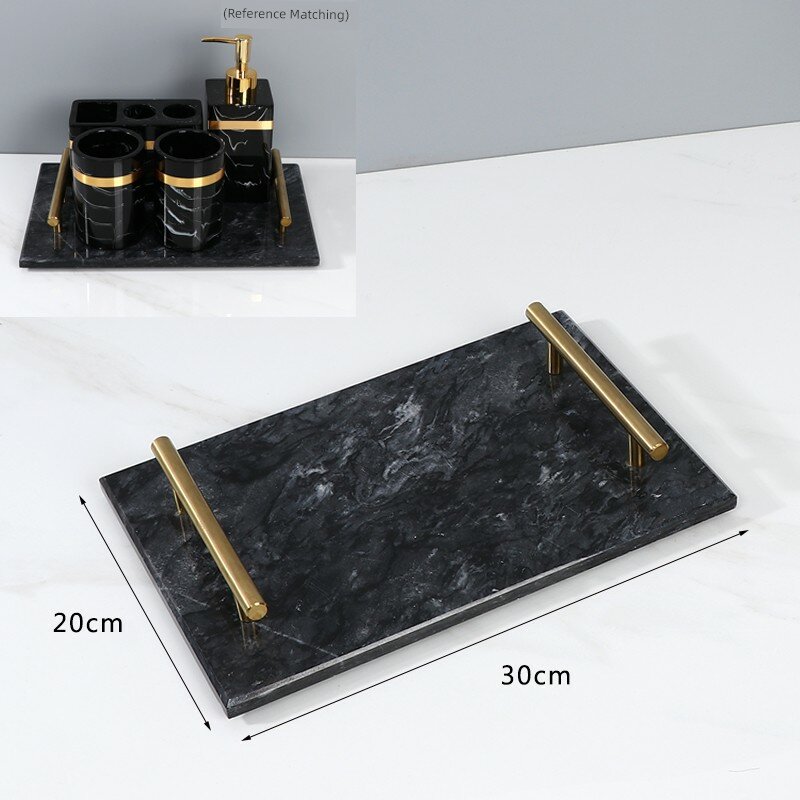 Большая подставка с ручкой из черного резина, 30x20 см, решение для хранения в ванной