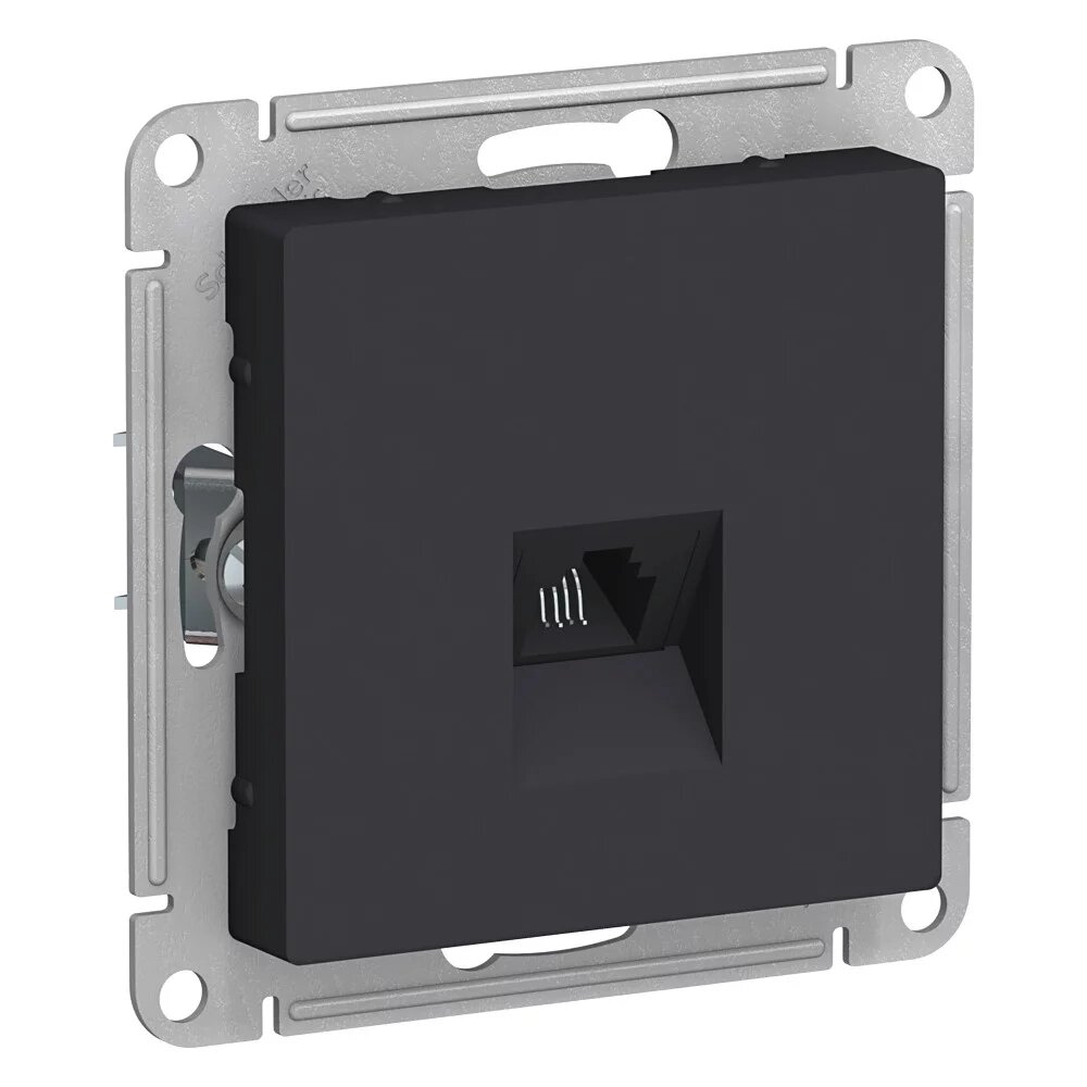 Розетка телефонная Systeme Electric AtlasDesign RJ11, механизм, Карбон