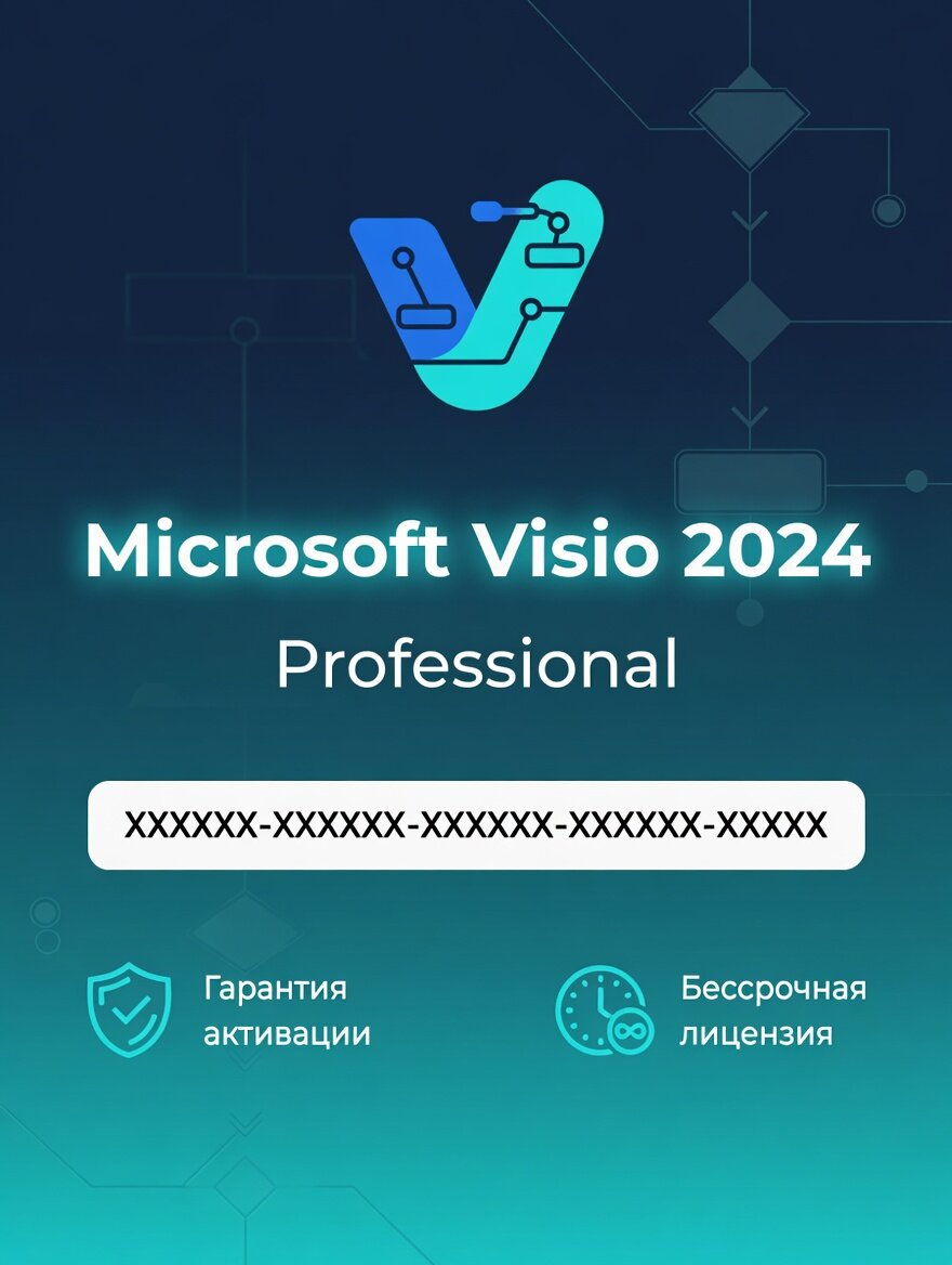 Microsoft Visio 2024 Pro (LTSC), ключ активации, бессрочная лицензия для Windows 10/11