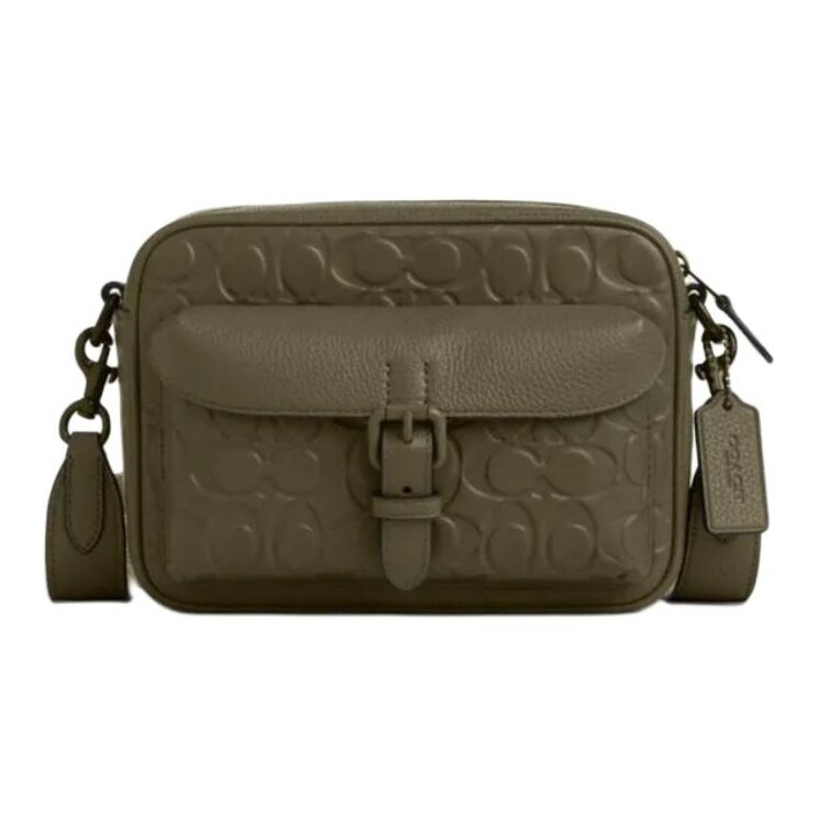 Сумка Coach, фактура стеганая, оливковый/зеленый — фото 1