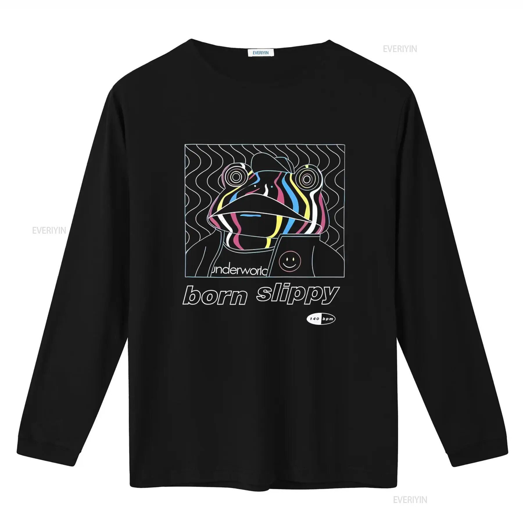 Мужская футболка черная Born Slippy Underworld, размер M, черный long sleeves