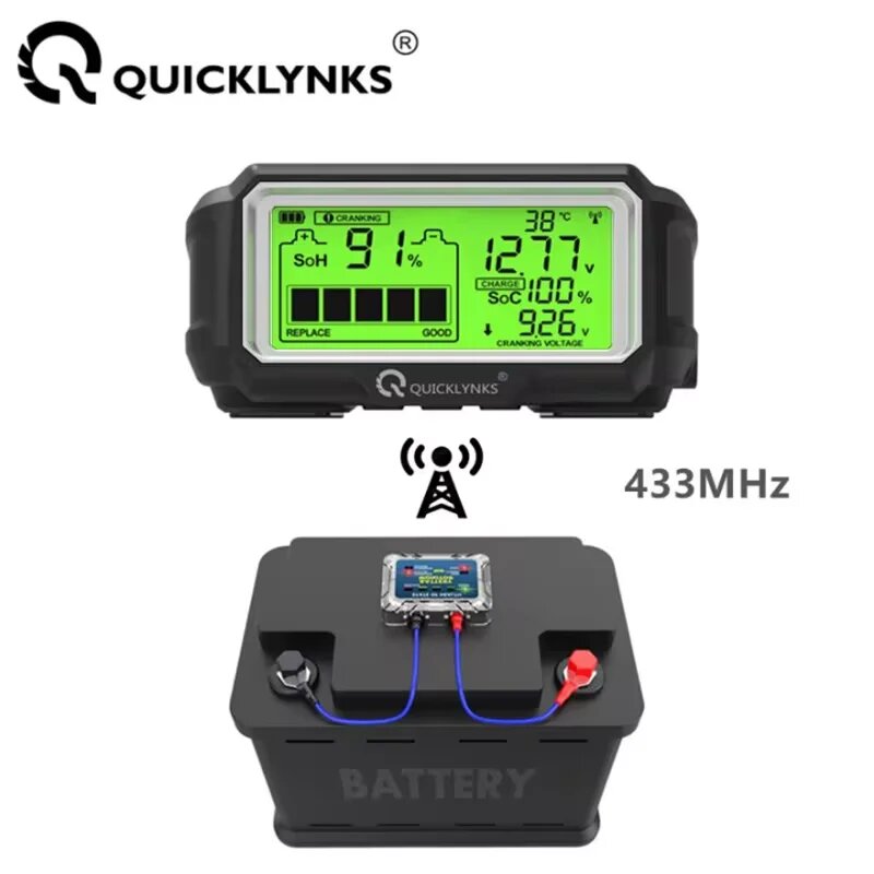 QUICKLYNKS BM5-D 12 В светодиодный тестер батареи Монитор Проекционный дисплей Профессиональный аккумулятор SOH SOC Зарядка Тестовый анализатор