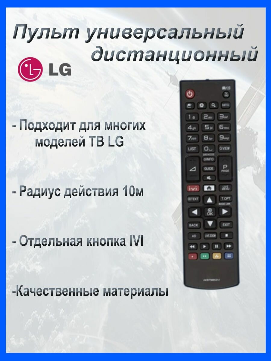 Пульт универсальный для телевизора LG AKB75095312