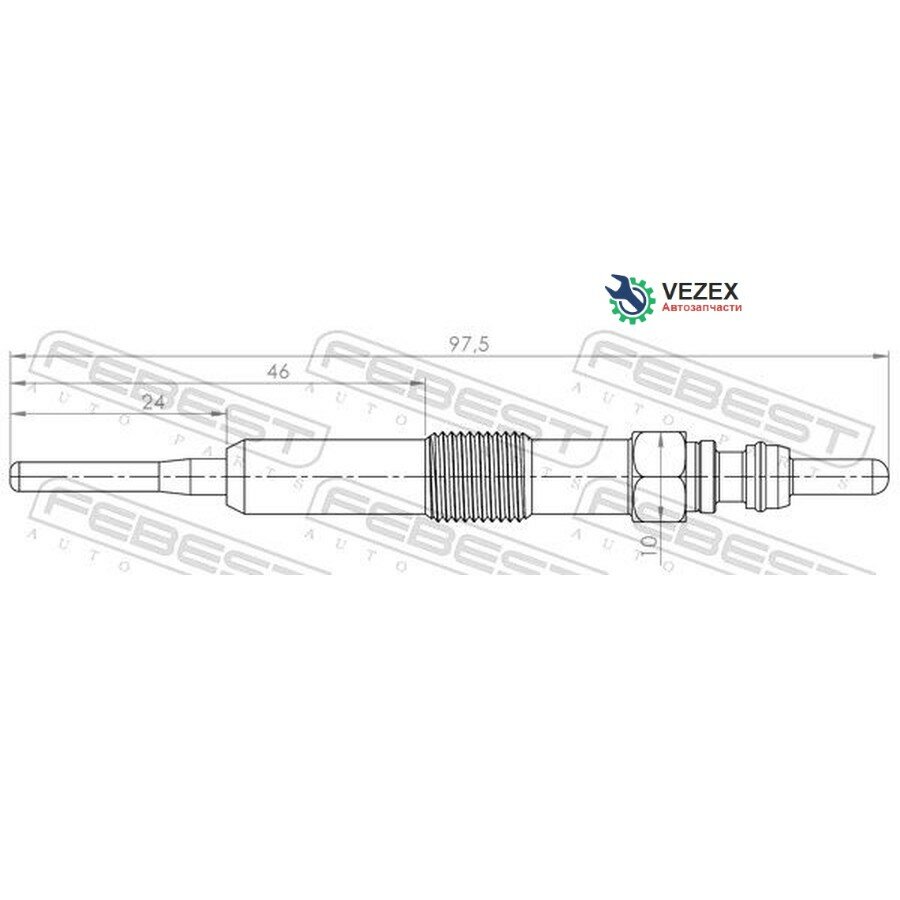 FEBEST 24642-001 свеча накаливания 24642-001