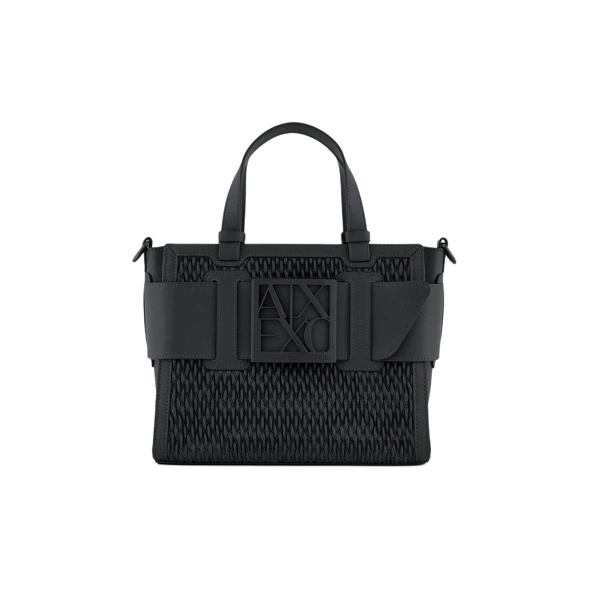 Сумка Armani Exchange, фактура стеганая, черный