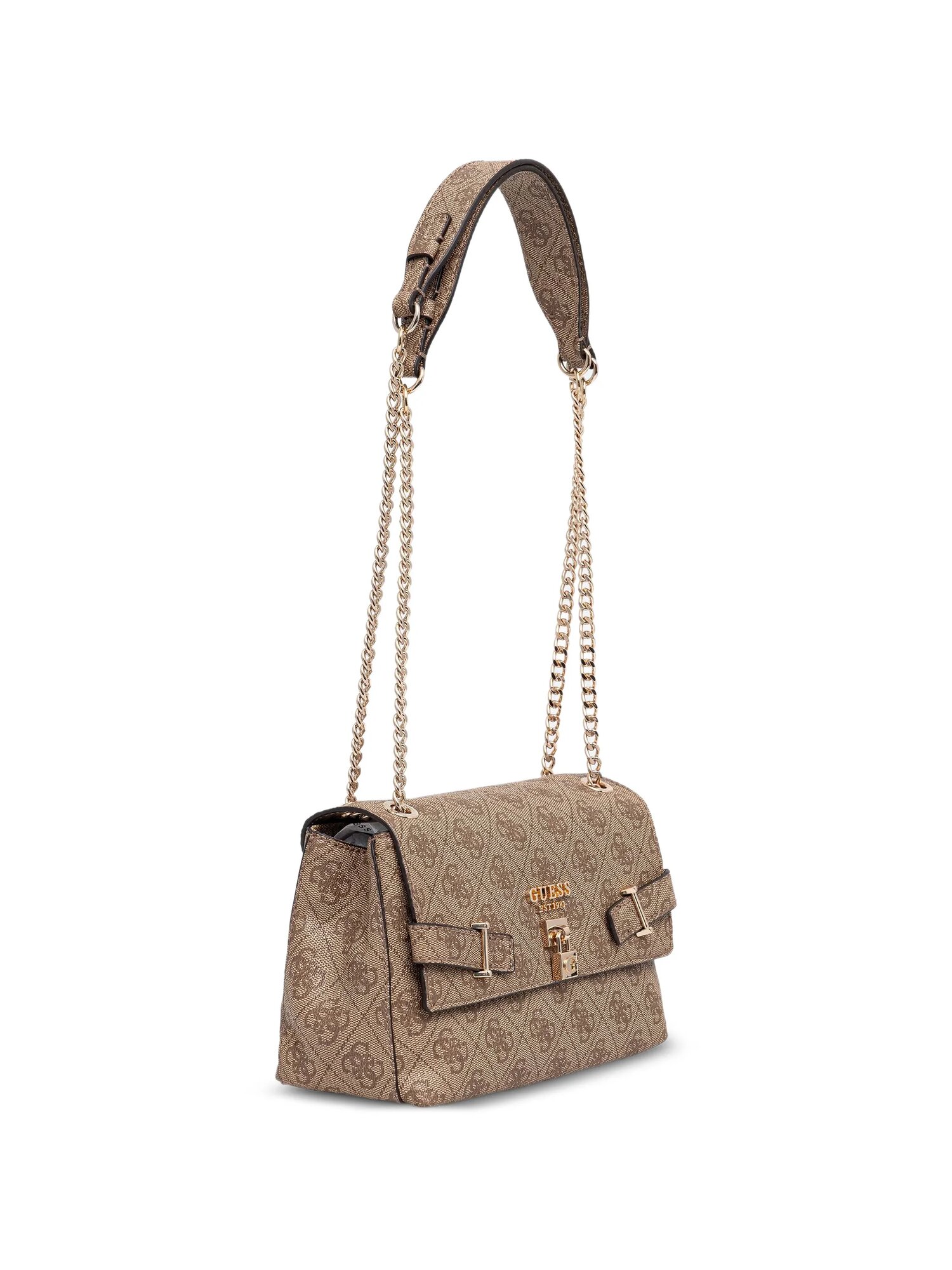 Сумка GUESS Monogram-pattern shoulder bag, brown — фото 1